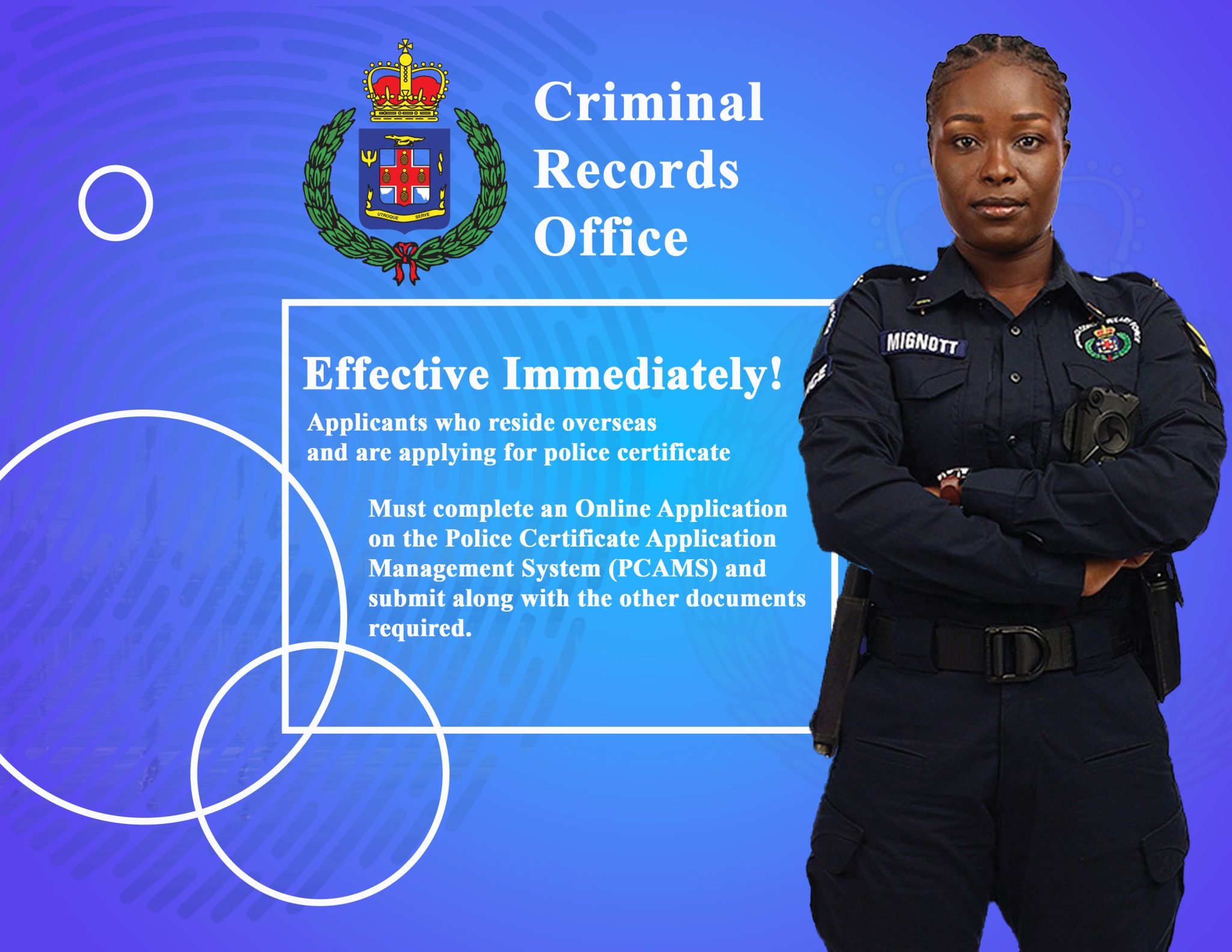 Police Certificate Application Management System (PCAMS) – JCF ...